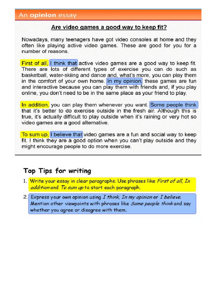 An Opinion Essay Sample | PDF