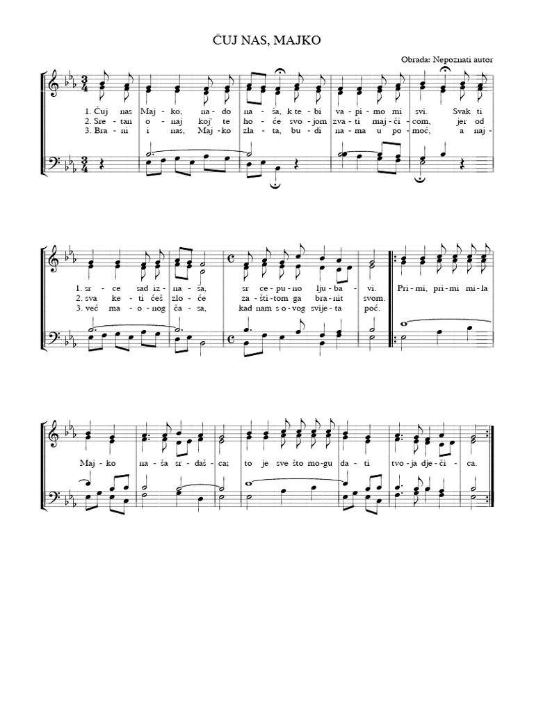 Cuj Nas Majko | PDF