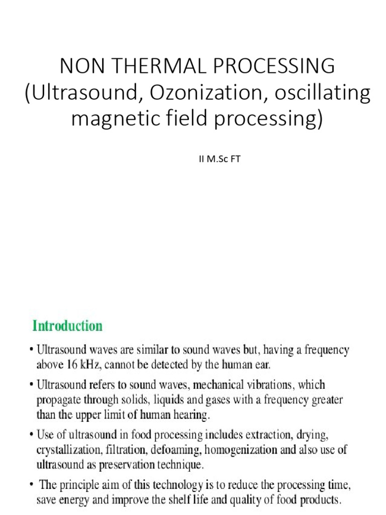 Non Thermal Processing II MSC | PDF
