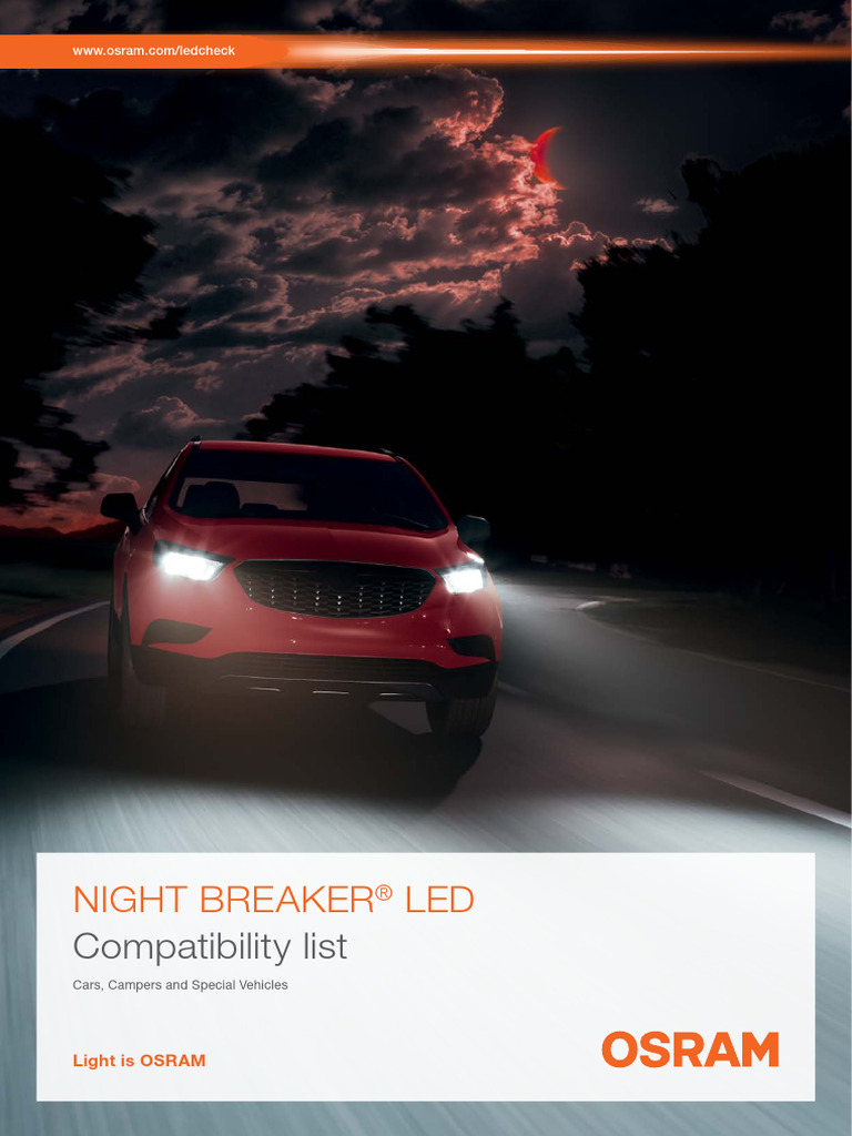 Night Breaker Led Compatibility List Cars Campers Special Vehicles en | PDF