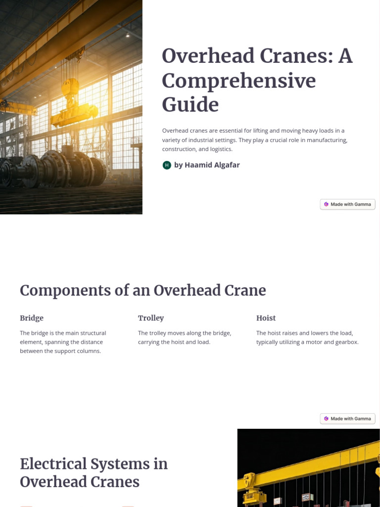 Overhead Cranes A Comprehensive Guide | PDF
