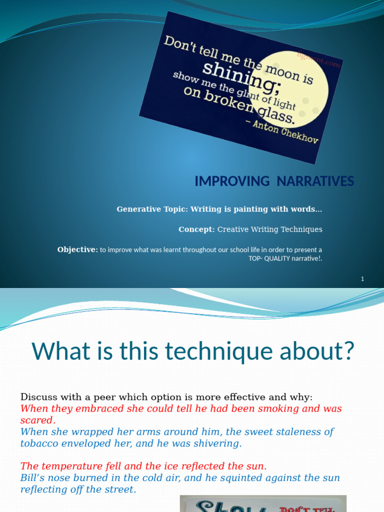 Show Not Tell August and SLOW WRITING PPT 3 | PDF