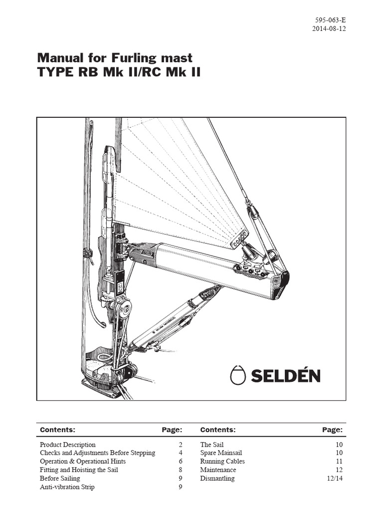 Manual For Furling Mast TYPE RB MK II - RC MK II - 595-063-E | PDF