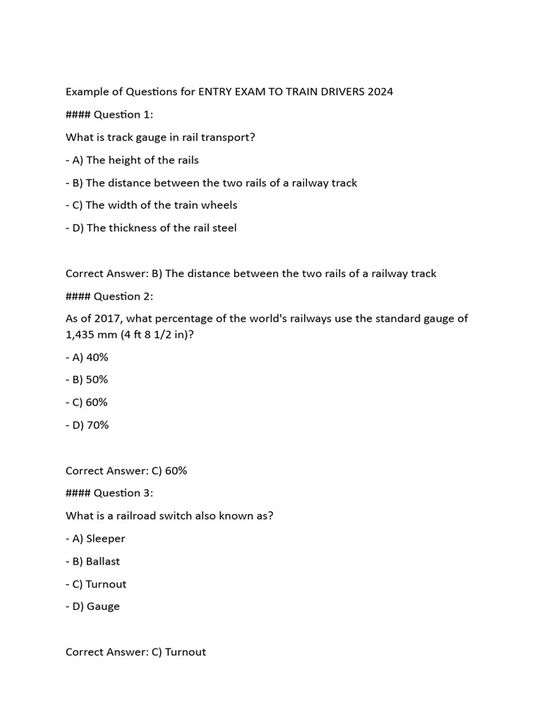Example of Question - ENTRY EXAM2024 | PDF