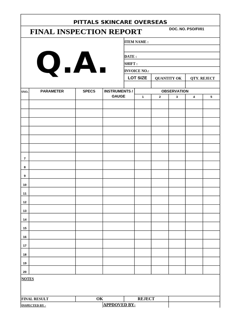 Final Inspection Report R | PDF