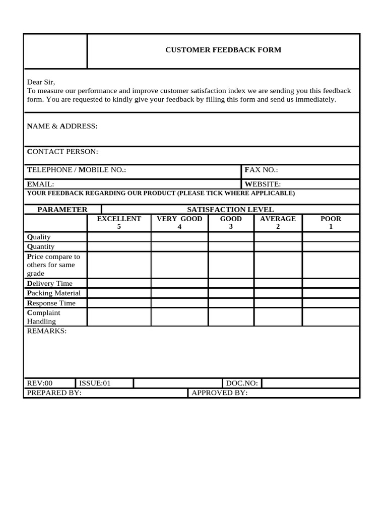 Customer Feedback | PDF