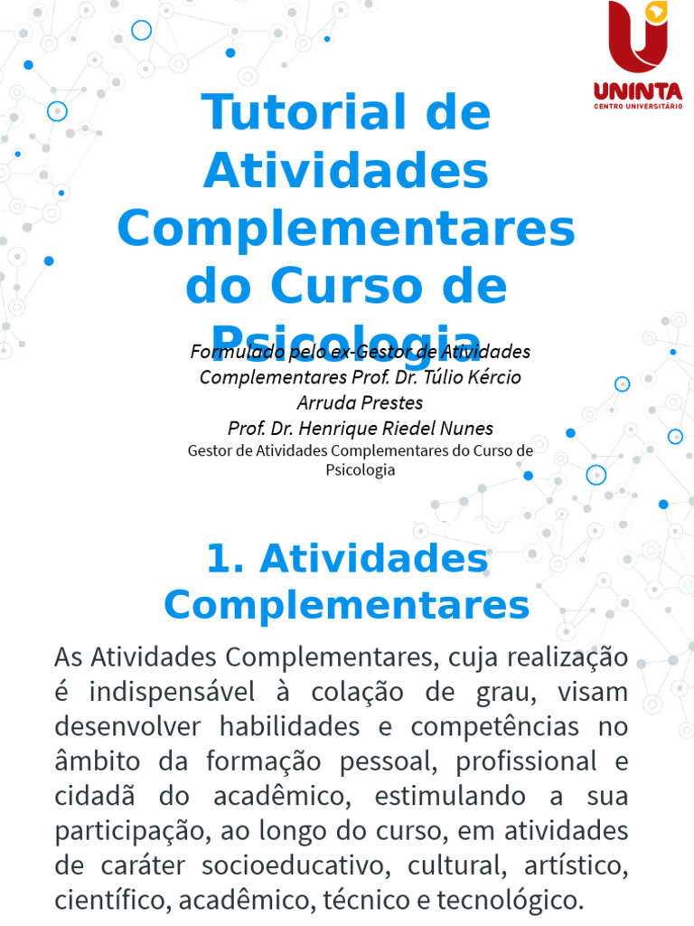 Tutorial Atividades Complementares | PDF