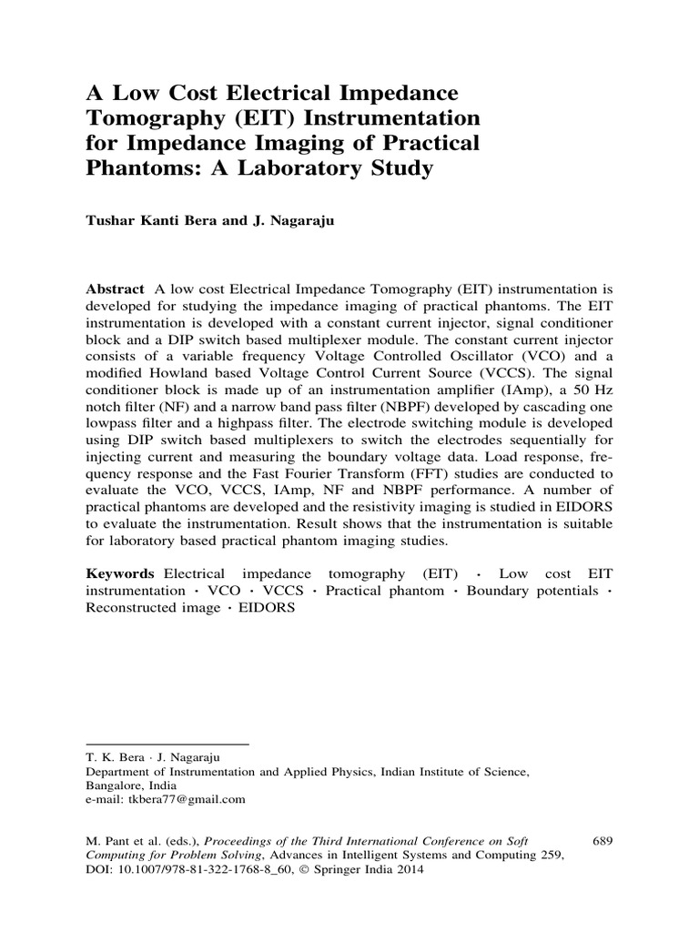 A Low Cost Electrical Impedance Tomography (EIT) Instrumentation for Impedance Imaging of ...