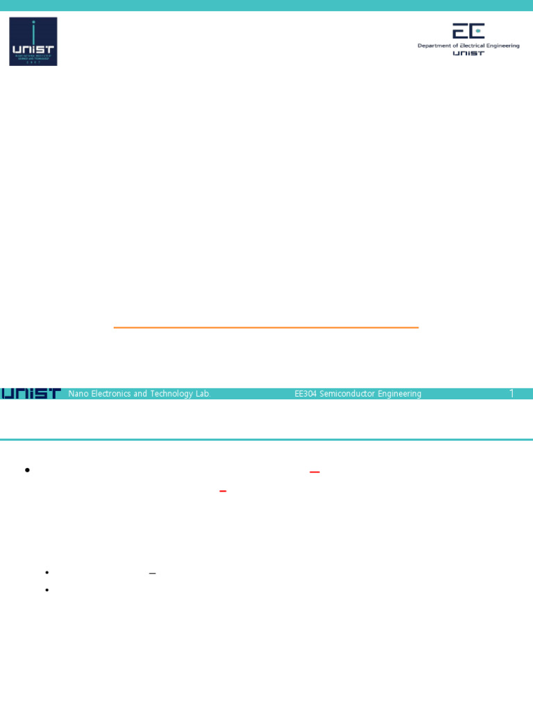 EE304_Lecture8&9_Ch5_CarrTransport_2022(1) | PDF