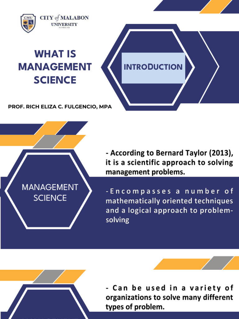 Managerial Science Week 2 | PDF