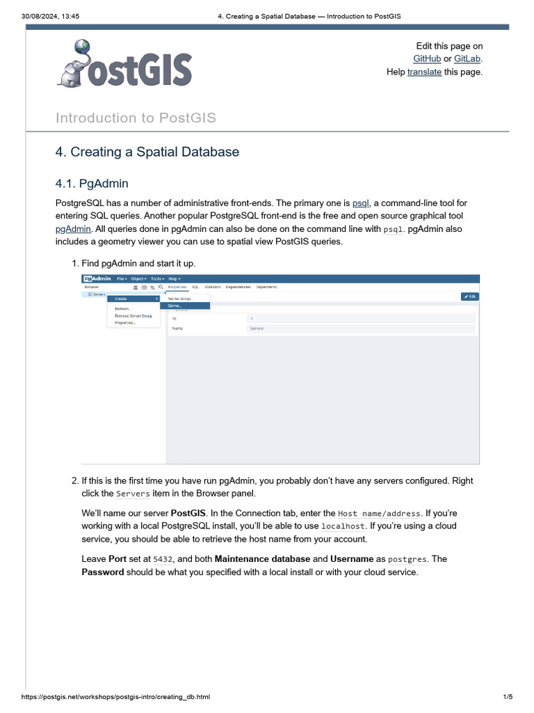 Creating a Spatial Database | PDF