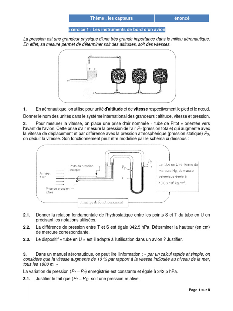 Enonce 4 - Capteurs | PDF