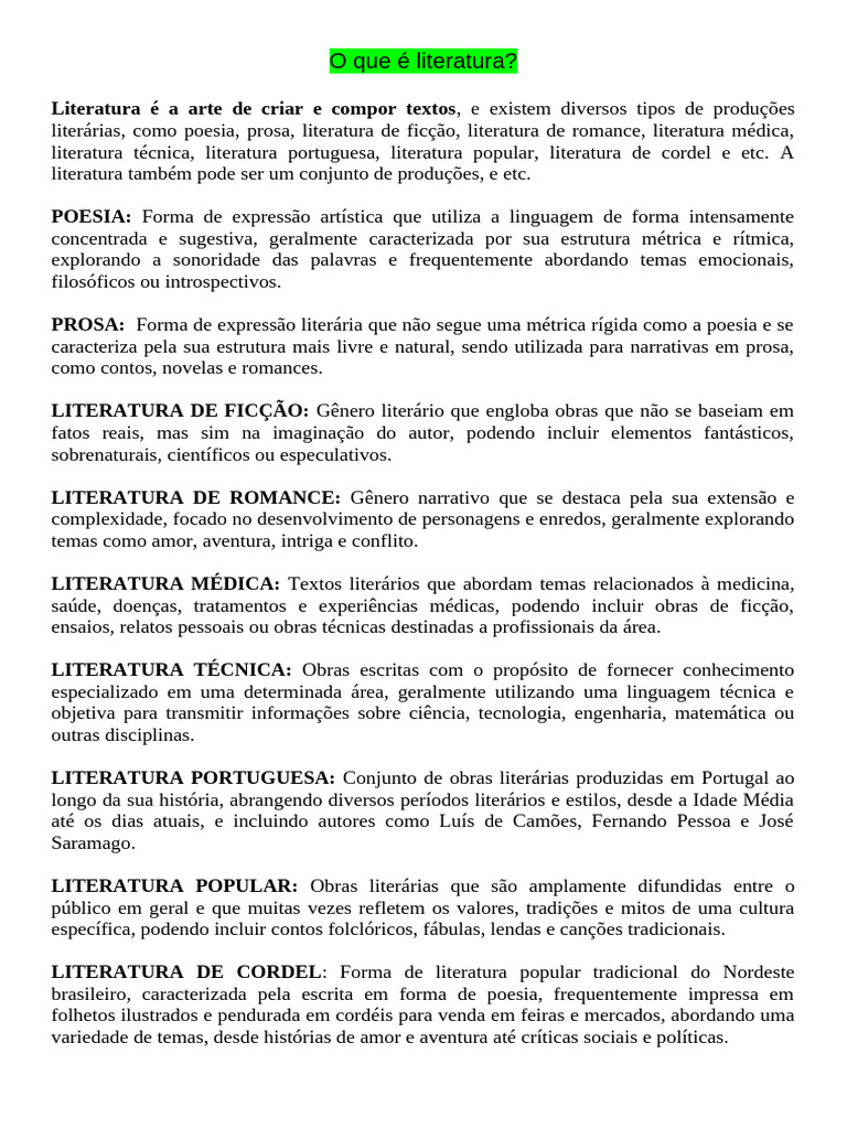 O Que É Literatura | PDF
