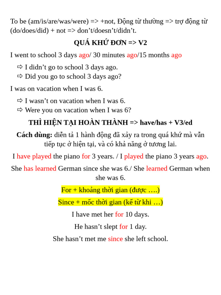 English Tenses: Past and Present Forms | PDF | Language Arts ...