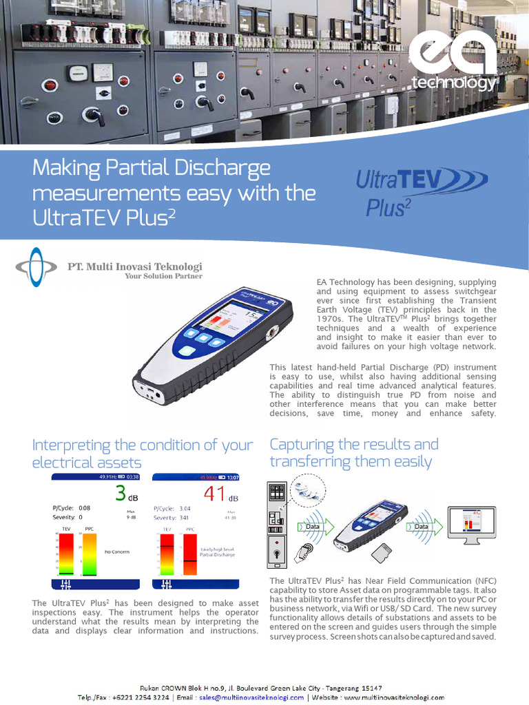 Brosur Partial Discharge Tester - UltraTEV Plus (Enc) | PDF