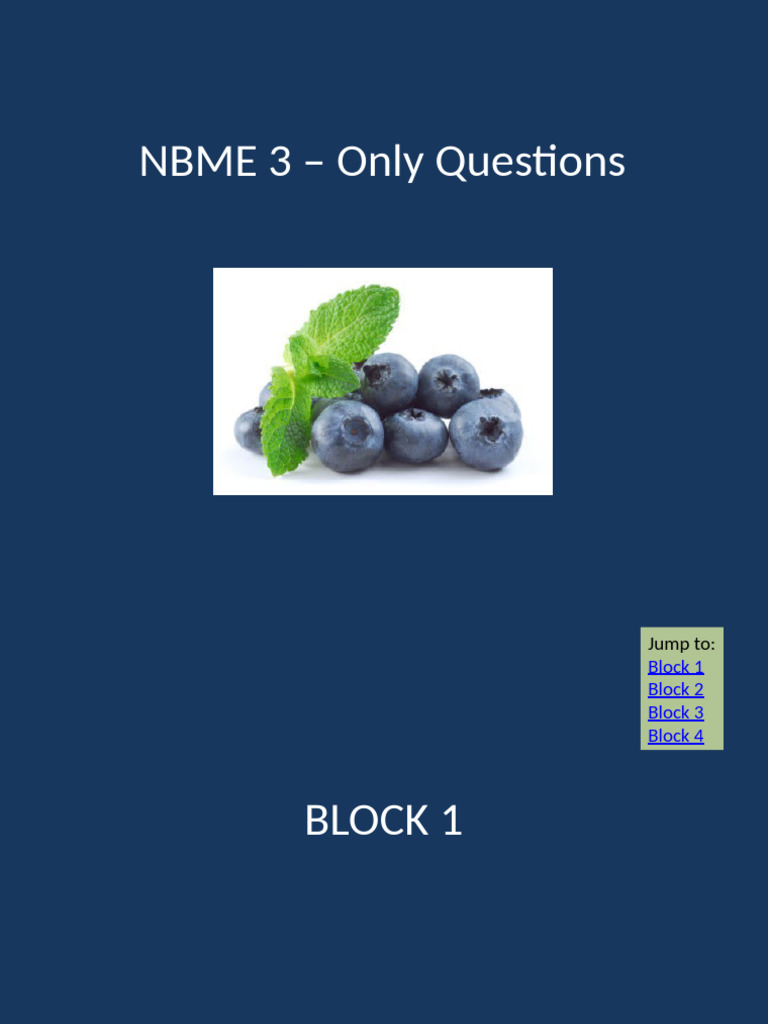 Nbme 3 Q | PDF