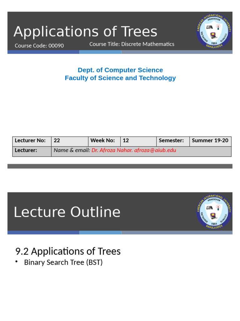 Dm 22 Tree Applications | PDF