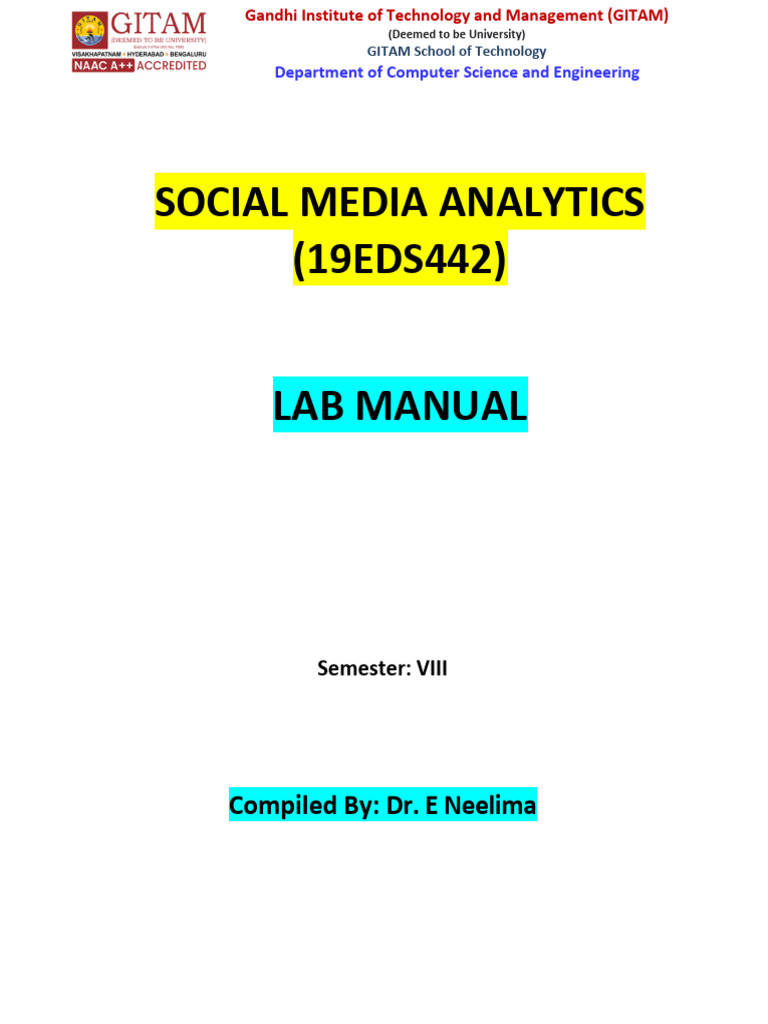 Social Media Analytics Lab Manual | PDF