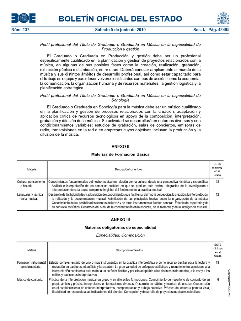 BOE Competencias en ES 16 | PDF