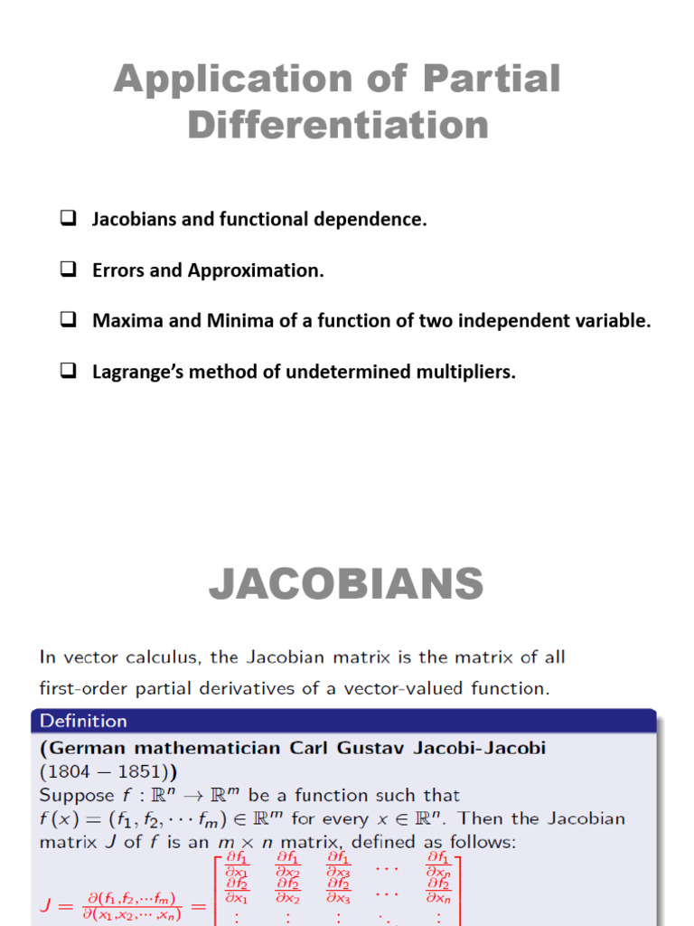 Applications of Partial Differentiations | PDF | Derivative | Applied Mathematics