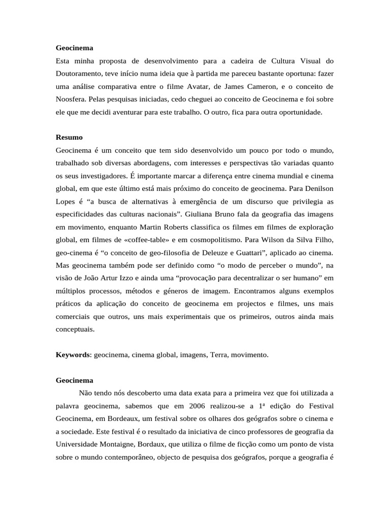 Geocinema No Mundo | PDF