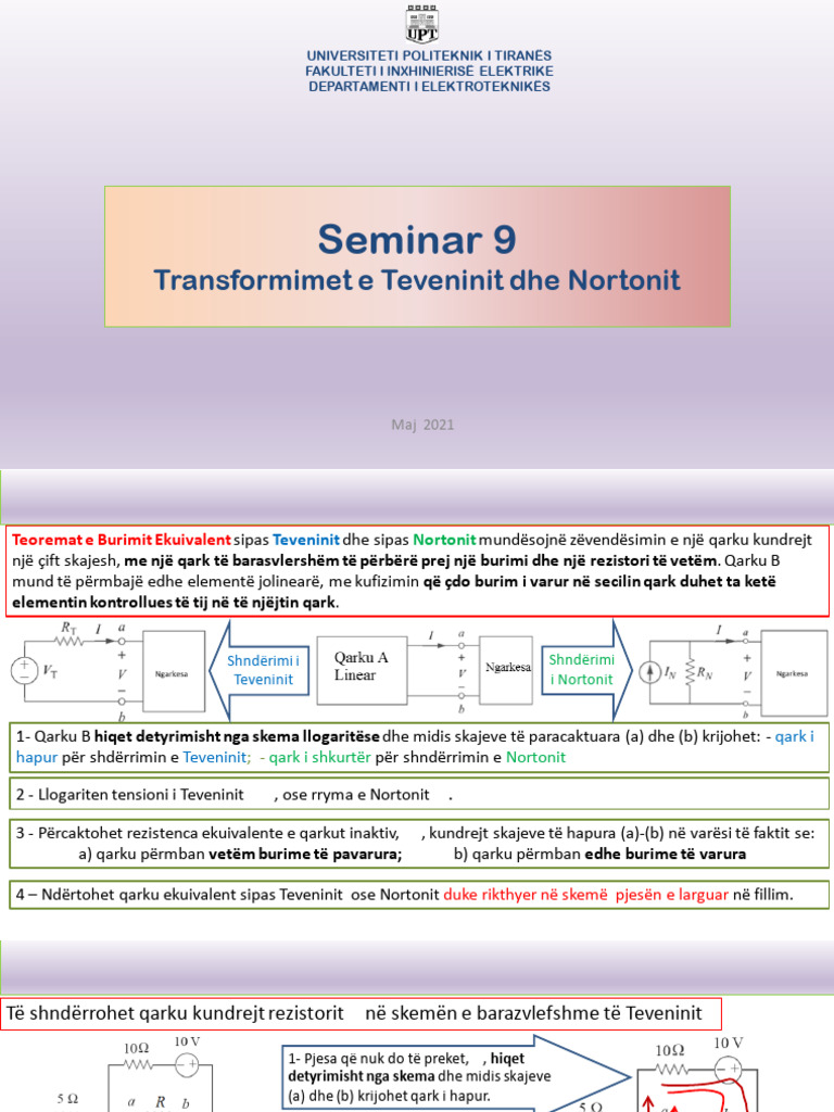 Seminar9 Tevenin, Norton | PDF