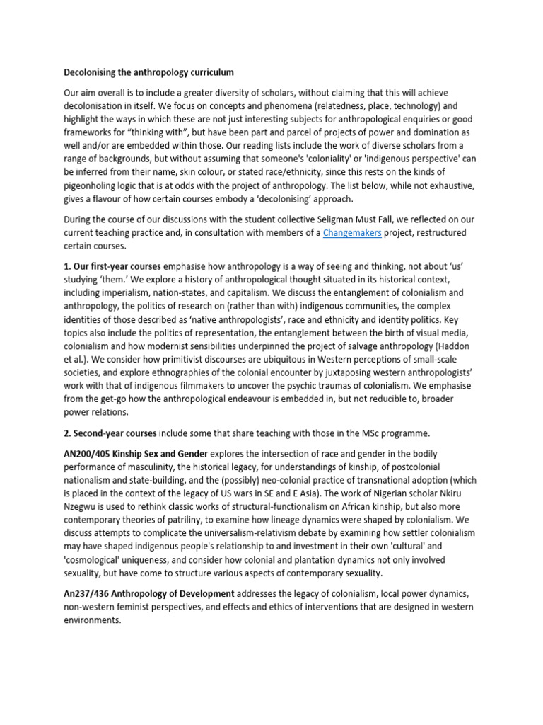 Decolonizing Curriculum | PDF