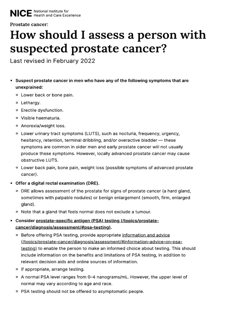 Nice Psa Testing | PDF