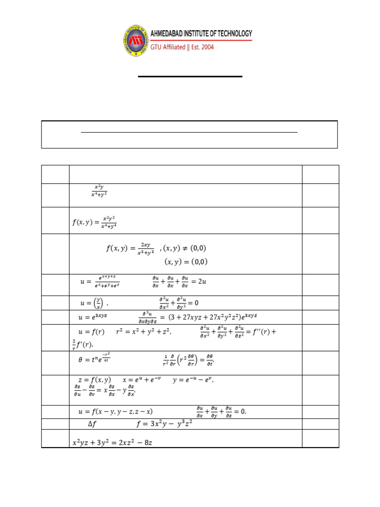Tutorial-2 Multivariable Calculus | PDF