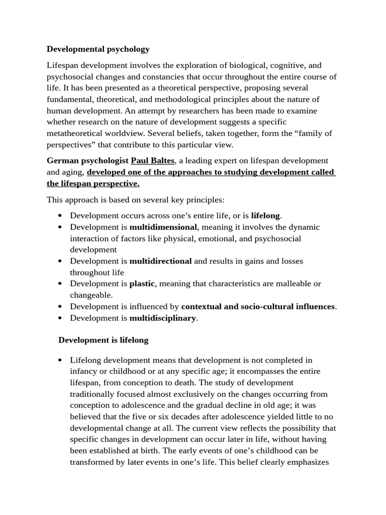 Developmental Psychology | PDF