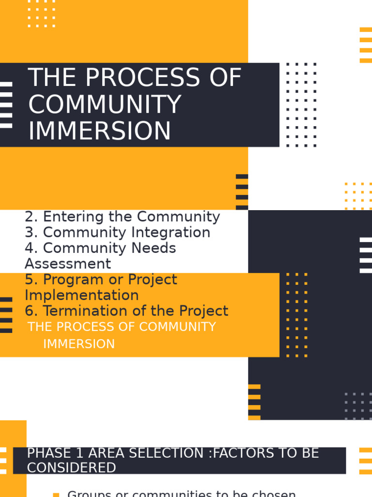 Process of Community Immersion | PDF