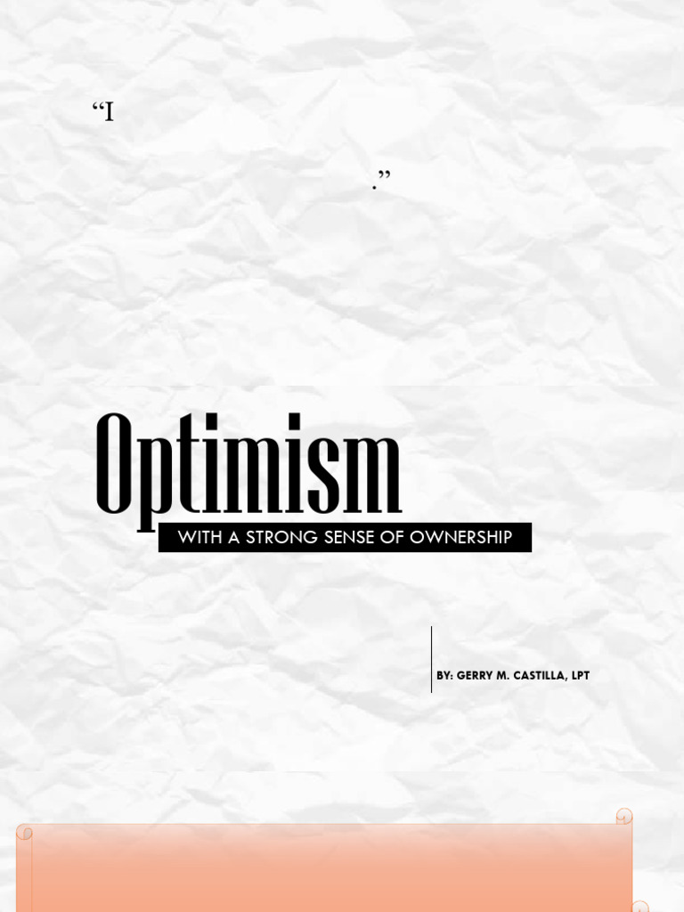 Optimism | PDF