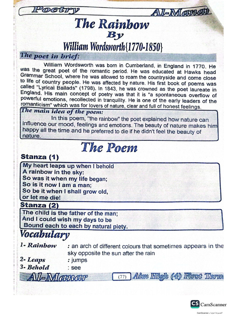 The Rainbow (Aim High 4) | PDF