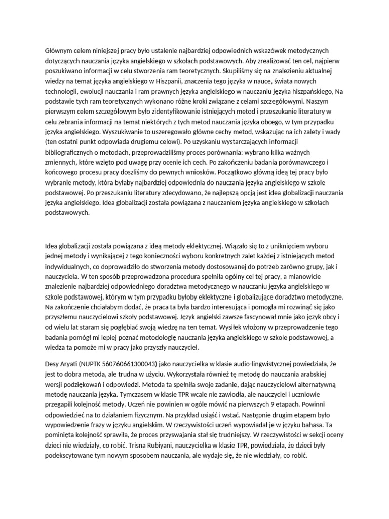 Głównym Celem Niniejszej Pracy Było Ustalenie Najbardziej Odpowiednich ... Głównym Celem Niniejszej Pracy Było Ustalenie Najbardziej Odpowiednich ...