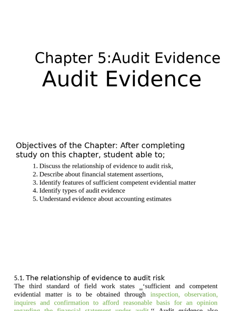 Audit I Chapter 5 | PDF | Audit | Finance & Money Management