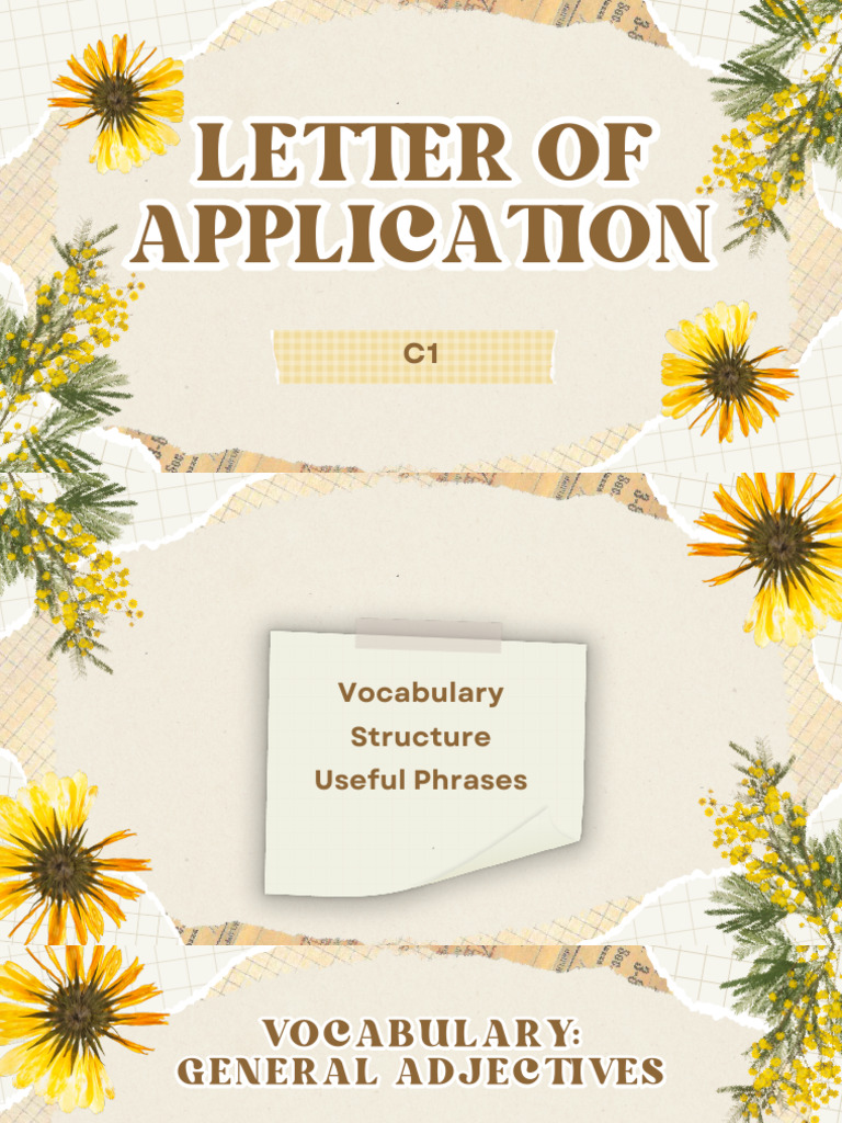 Letter of application Presentation C1 | PDF