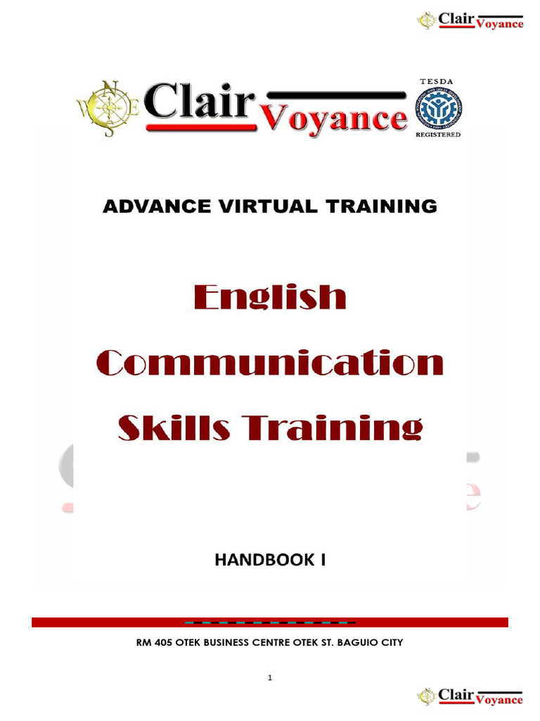 Virtual Training Handbook I - English Communication Skill Training | PDF