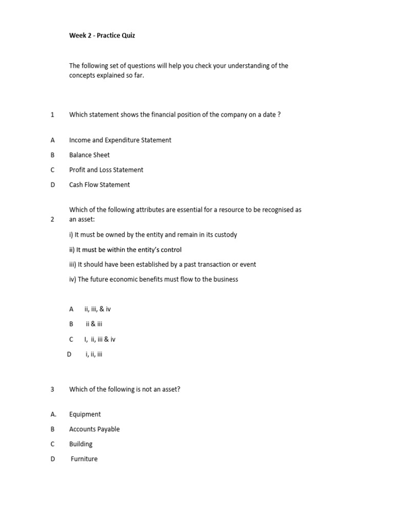 Practice Quiz - Week 2. | PDF