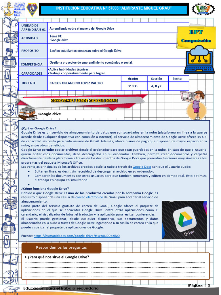 3° EPT. COMPUTACION FICHA ACTV 01.UNIDAD 01 | PDF