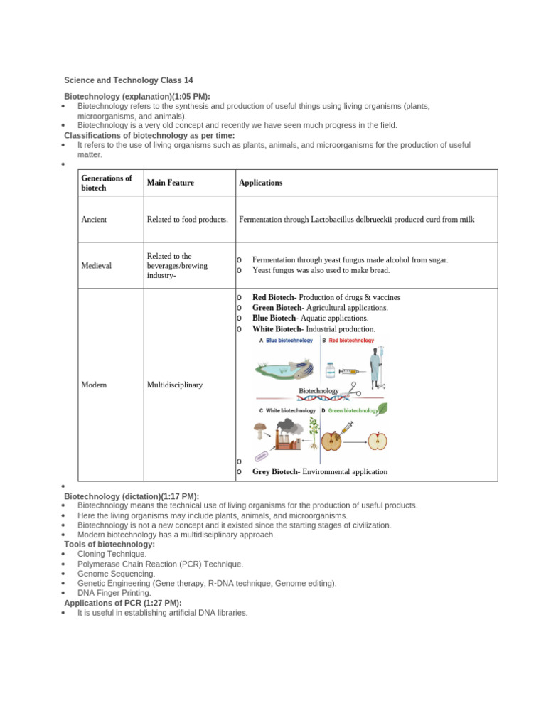 Science and Technology Class 14 | PDF