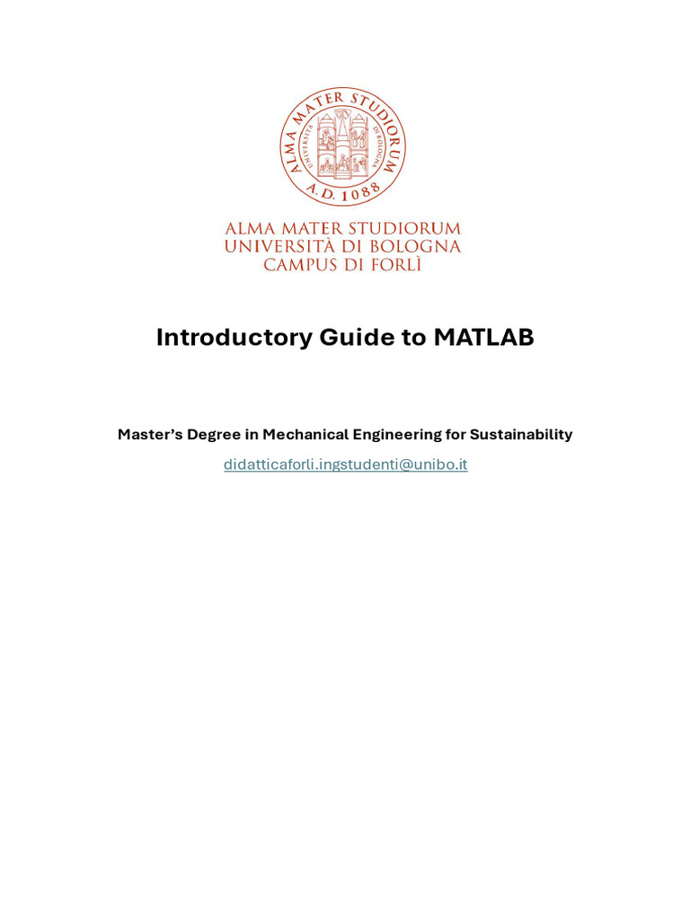 Introductory Guide to MATLAB | PDF