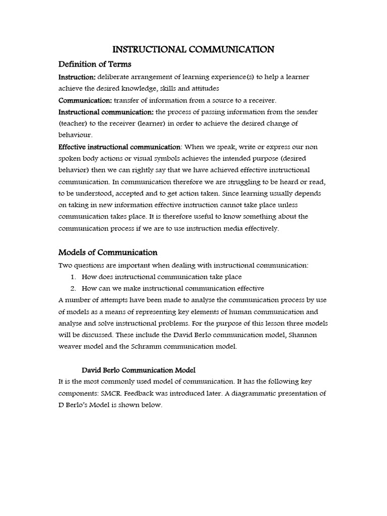 Instructional Communication | PDF