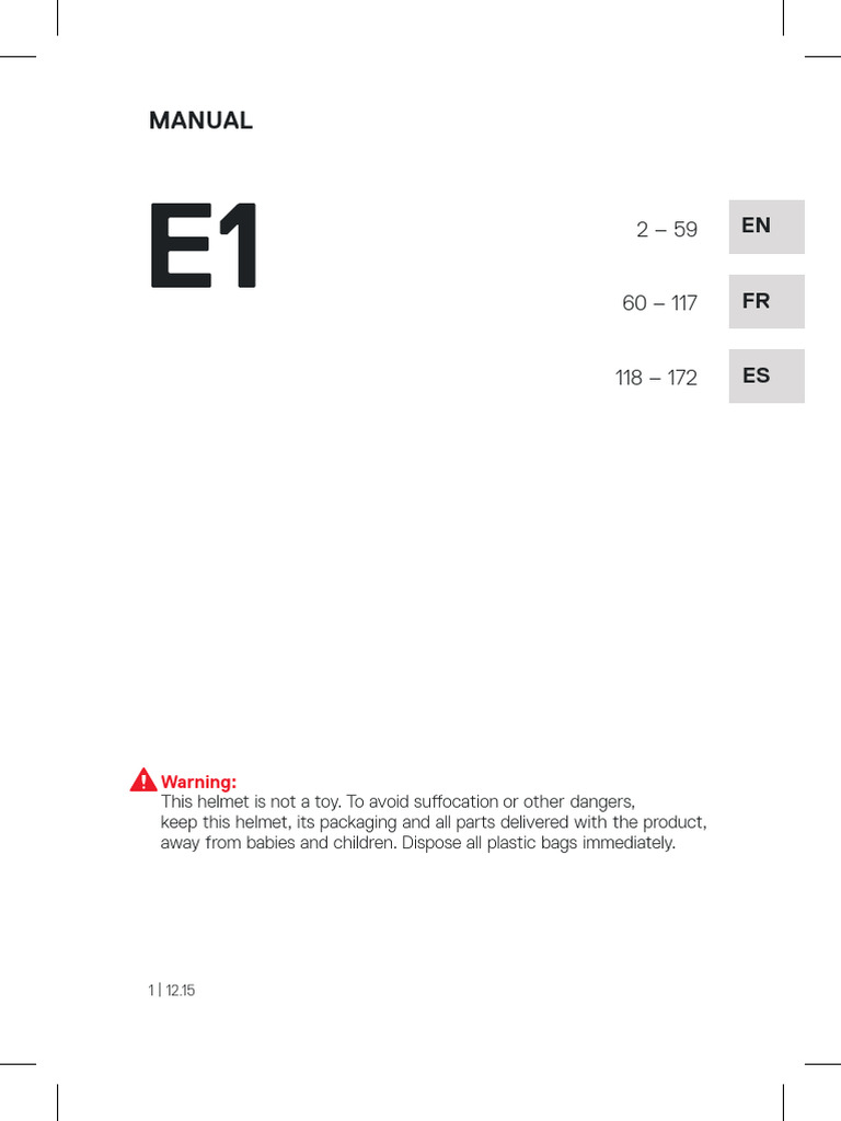 MANUAL SCHUBERTH E1 | PDF