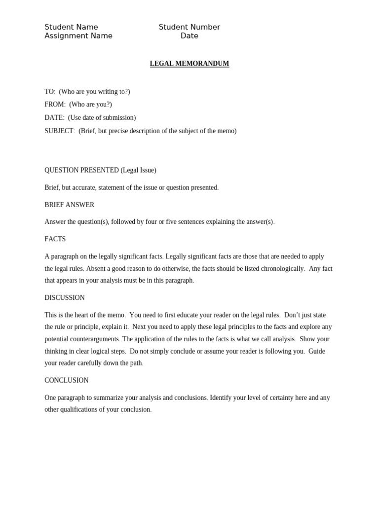 LEGAL MEMORANDUM TEMPLATE | PDF