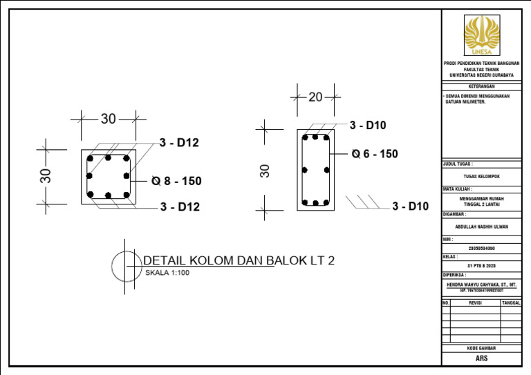 Detail Kolom Dan Balok | PDF