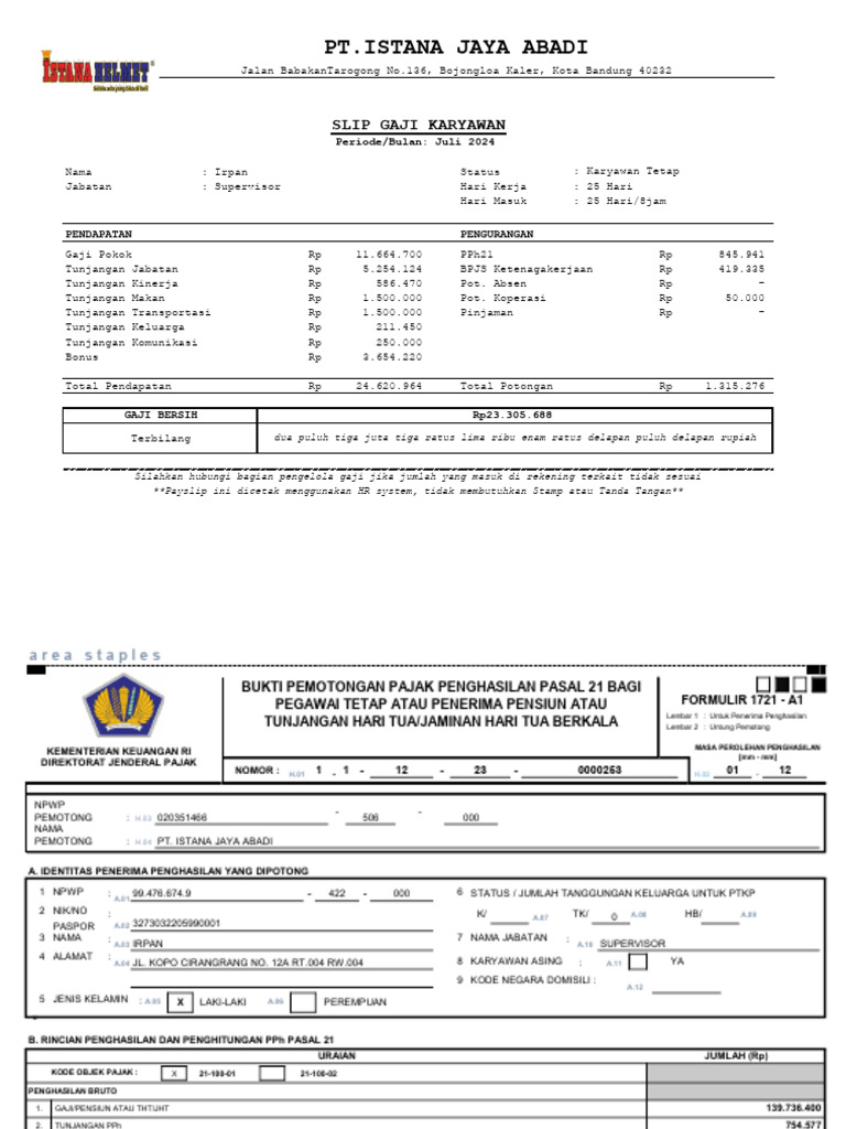 Slip Gaji & SPT | PDF