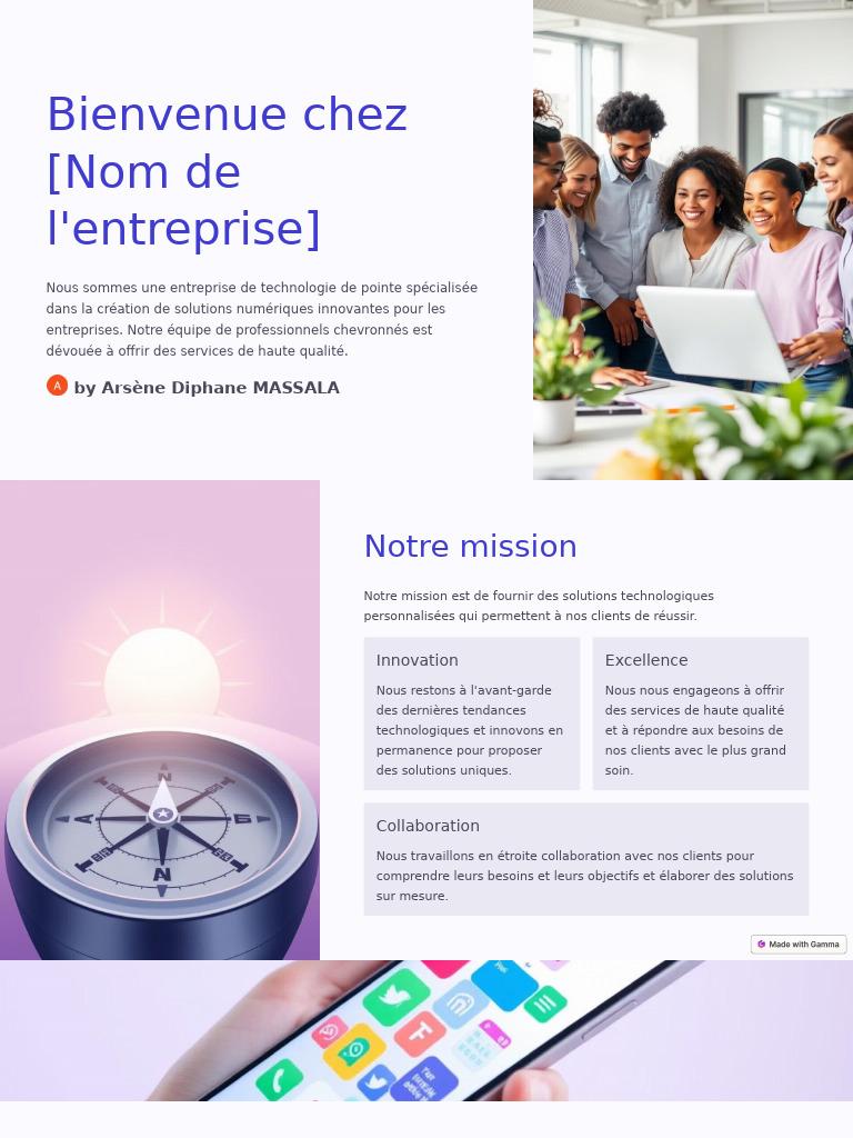 Bienvenue Chez Nom de Lentreprise | PDF