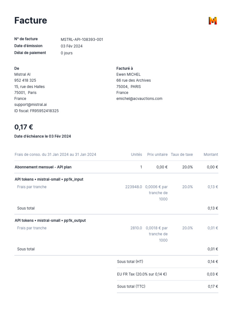 Facture Mistral | PDF