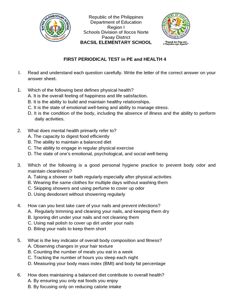 1st PT - PE HEALTH | PDF