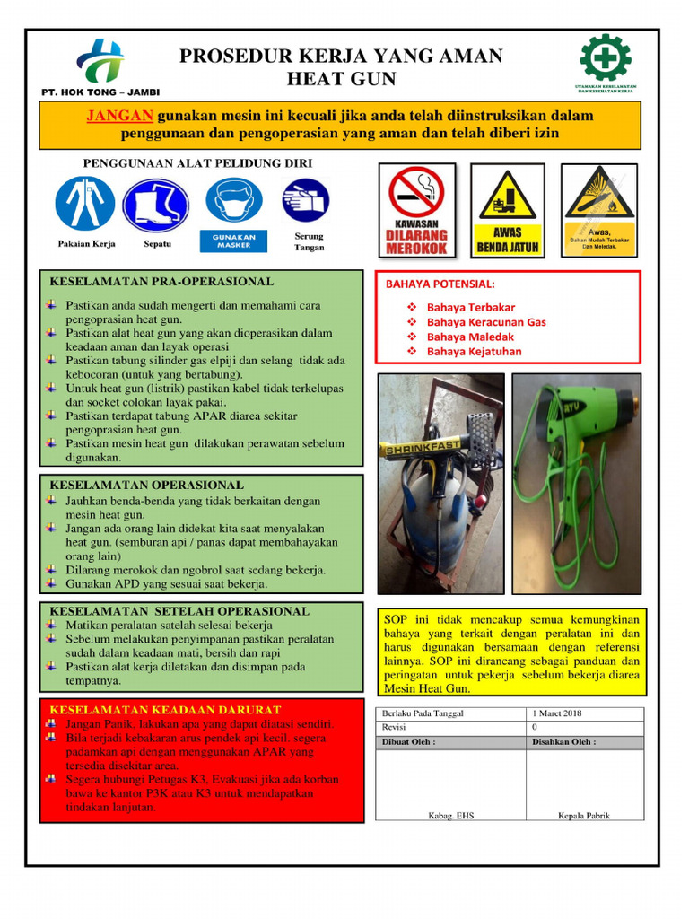 Sop Alat Heat Gun (Ok) | PDF